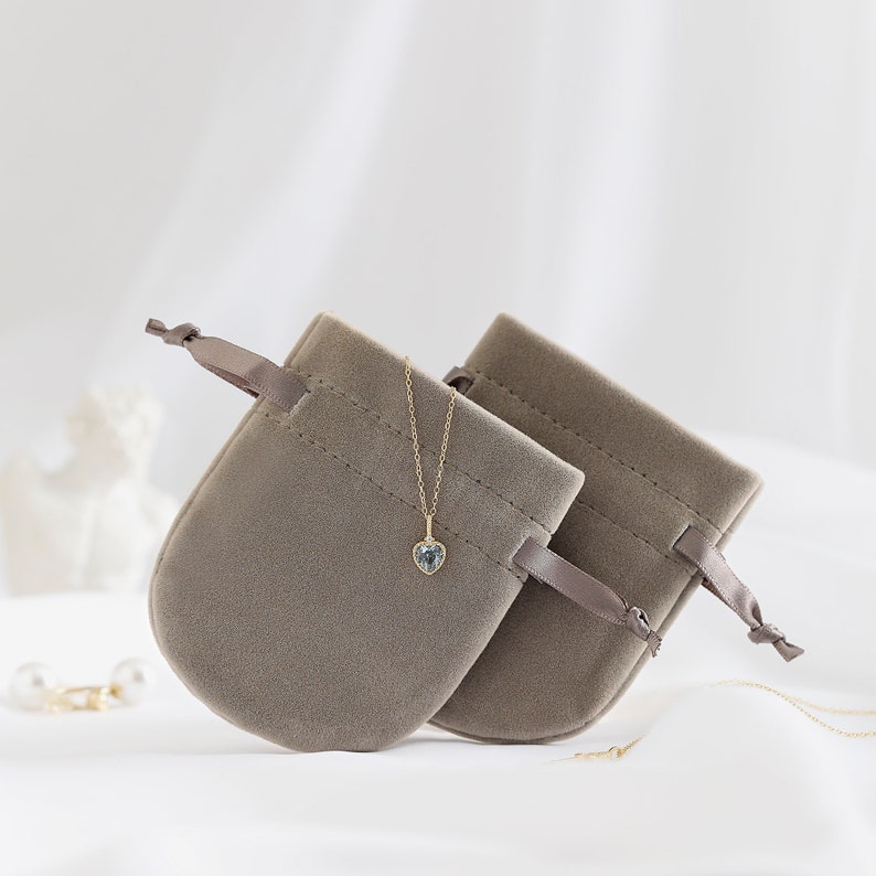 9 Colors Plush Drawstring Pouch, Ribbon Drawstring Pouch for Jewelry ...