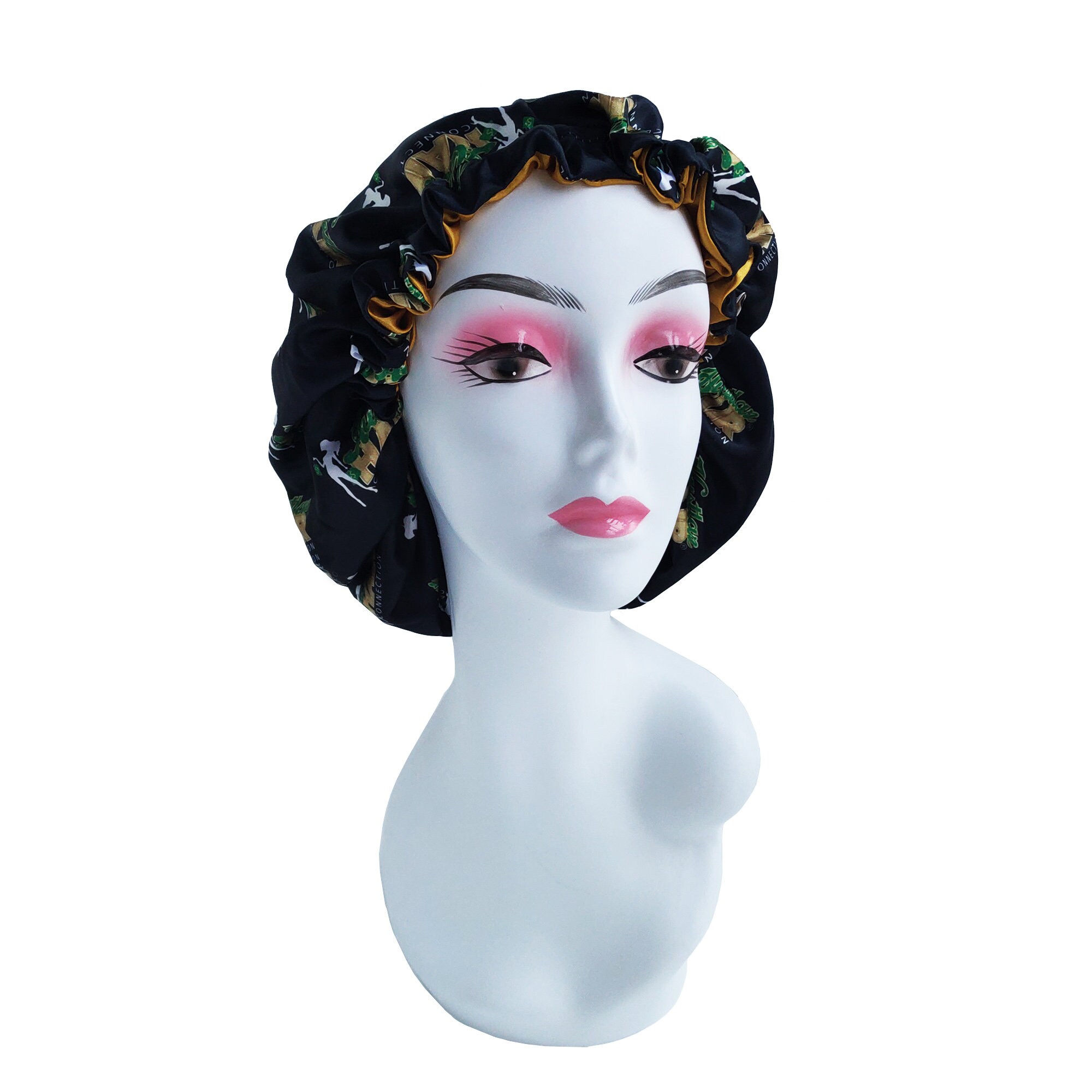 Custom Logo Repeated Bonnet / Edge Wraps, Silk Satin Soft Bonnet ...