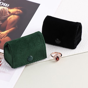 Personalized Ring Pouch, Velvet Ring Pouch With Button, Velvet Ring ...