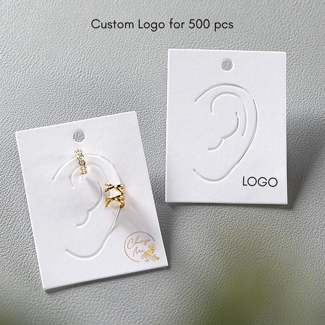 Custom White Ear Cuff Display Cards 500 Pcs White Jewelry Cards Earring ...