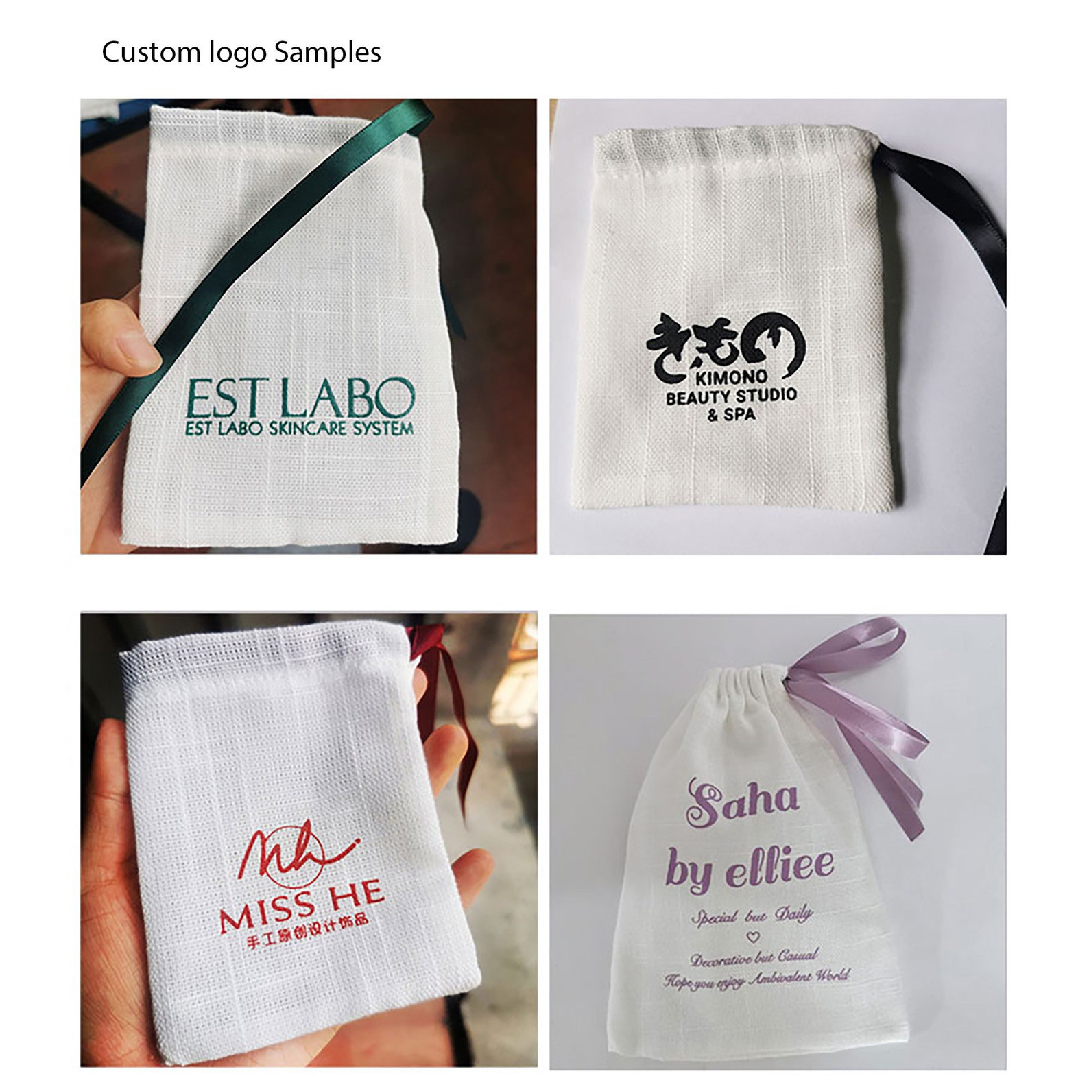 Ribbon Drawstring Bags, Cotton Bags Custom Logo, Gift Bags, Product ...