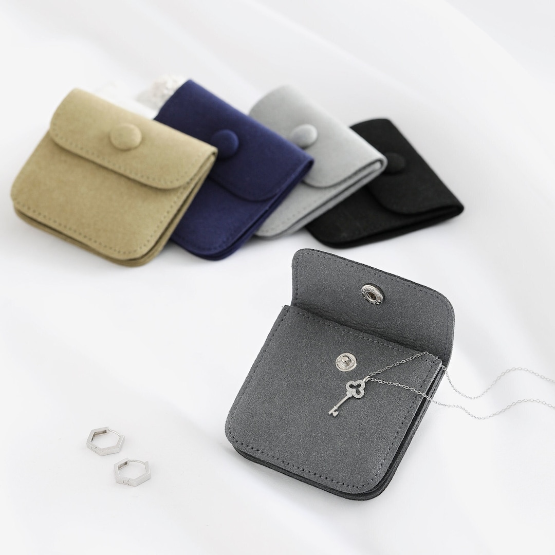 Jewelry Pouch With Divider, Microfiber Jewelry Pocket With Earring ...