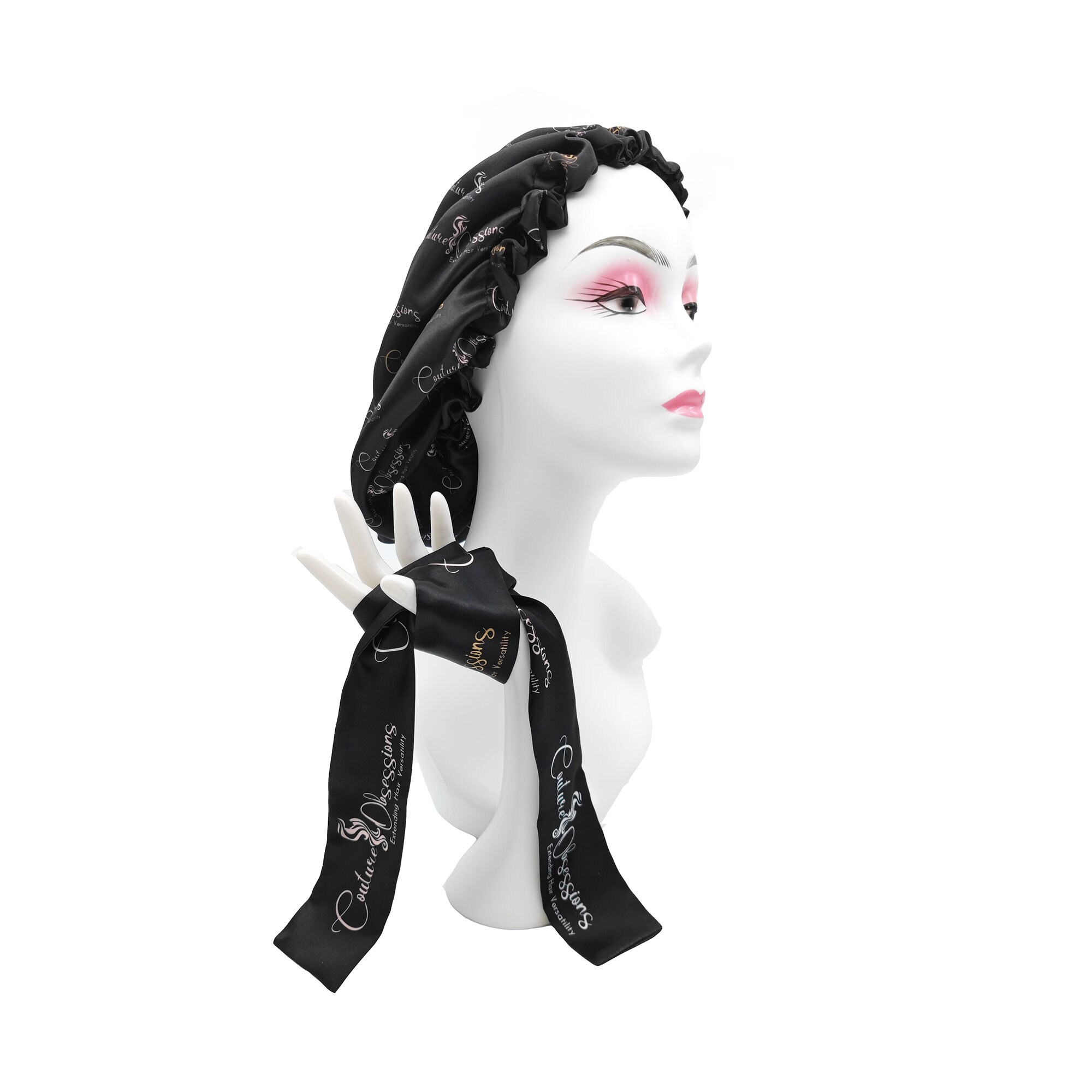 Custom Logo Repeated Bonnet / Edge Wraps, Silk Satin Soft Bonnet ...