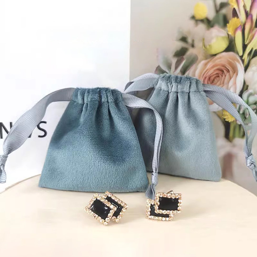 1-500 Silky Velvet Jewelry Pouch 7x7cm, Soft Drawstring Bags for Small ...