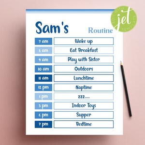 Editable Daily Schedule Template, School Day Routine Chart for Kids ...