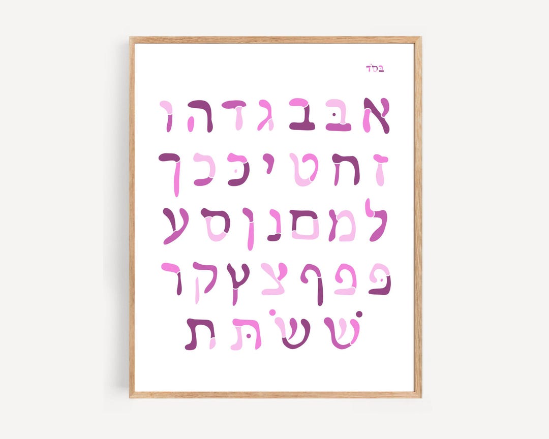 Printable Alef Bet Poster, Hebrew Alphabet, Aleph Bet Chart, Alef Bais ...