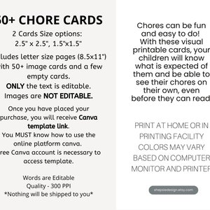 Editable Chore Cards for Kids, Toddler Chores, Kids Chores, Preschool ...