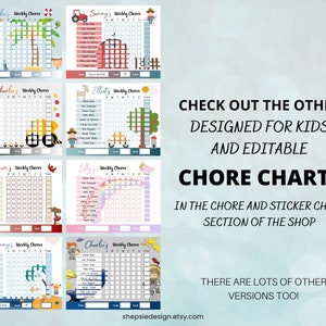 Editable Sticker Chart for Toddler, Reward Chart for Boys, Daily ...