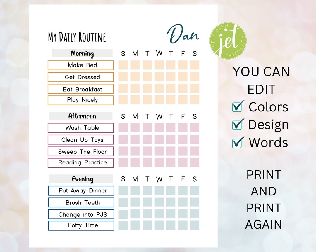 Morning Routine, Bedtime Checklist, Visual Schedule, Bedtime Routine ...