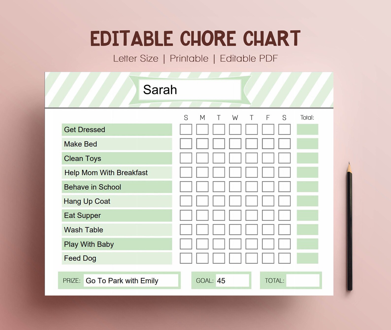 Editable Visual Schedule for Girls, Weekly Schedule for Toddler ...