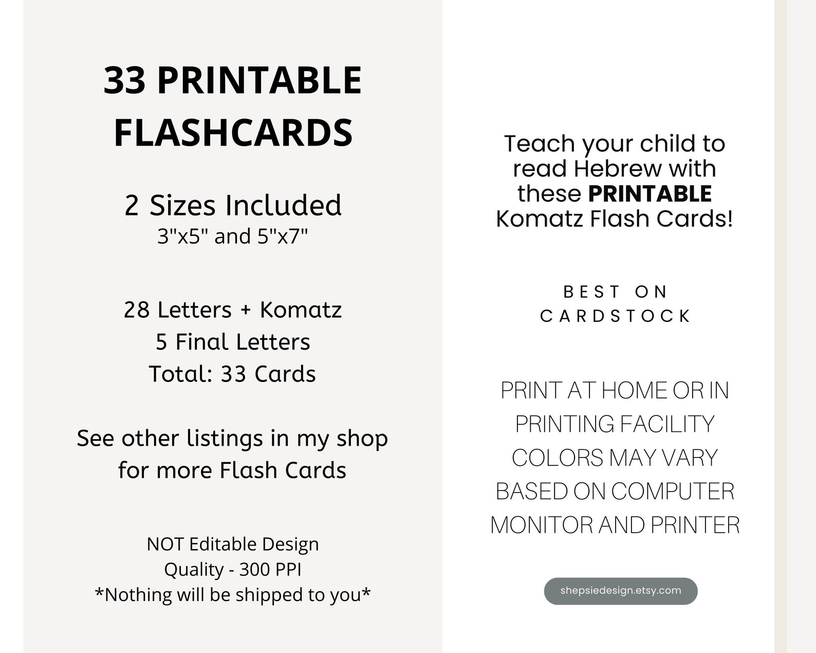 Hebrew Alphabet Flashcards, Alef Bet, Hebrew Letters Printable, Judaica ...