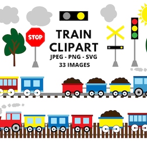 Train Clipart SVG, Transportation Clipart Png, Sublimation Design Print ...