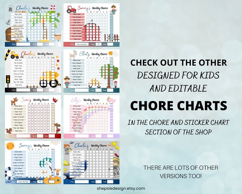 Editable Cleaning Schedule for Family, Chore Chart for Multiple Kids ...