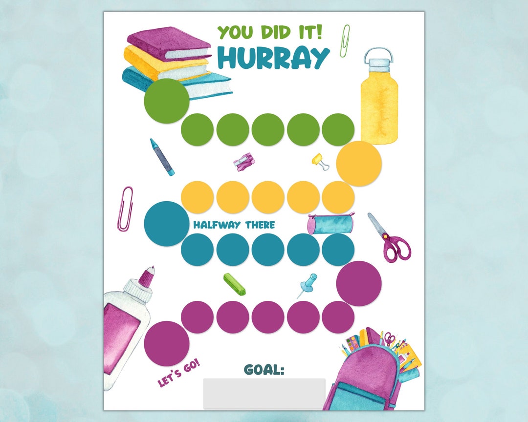 School Reward Chart, Back to School Chart, Behavior Chart for Preschool ...