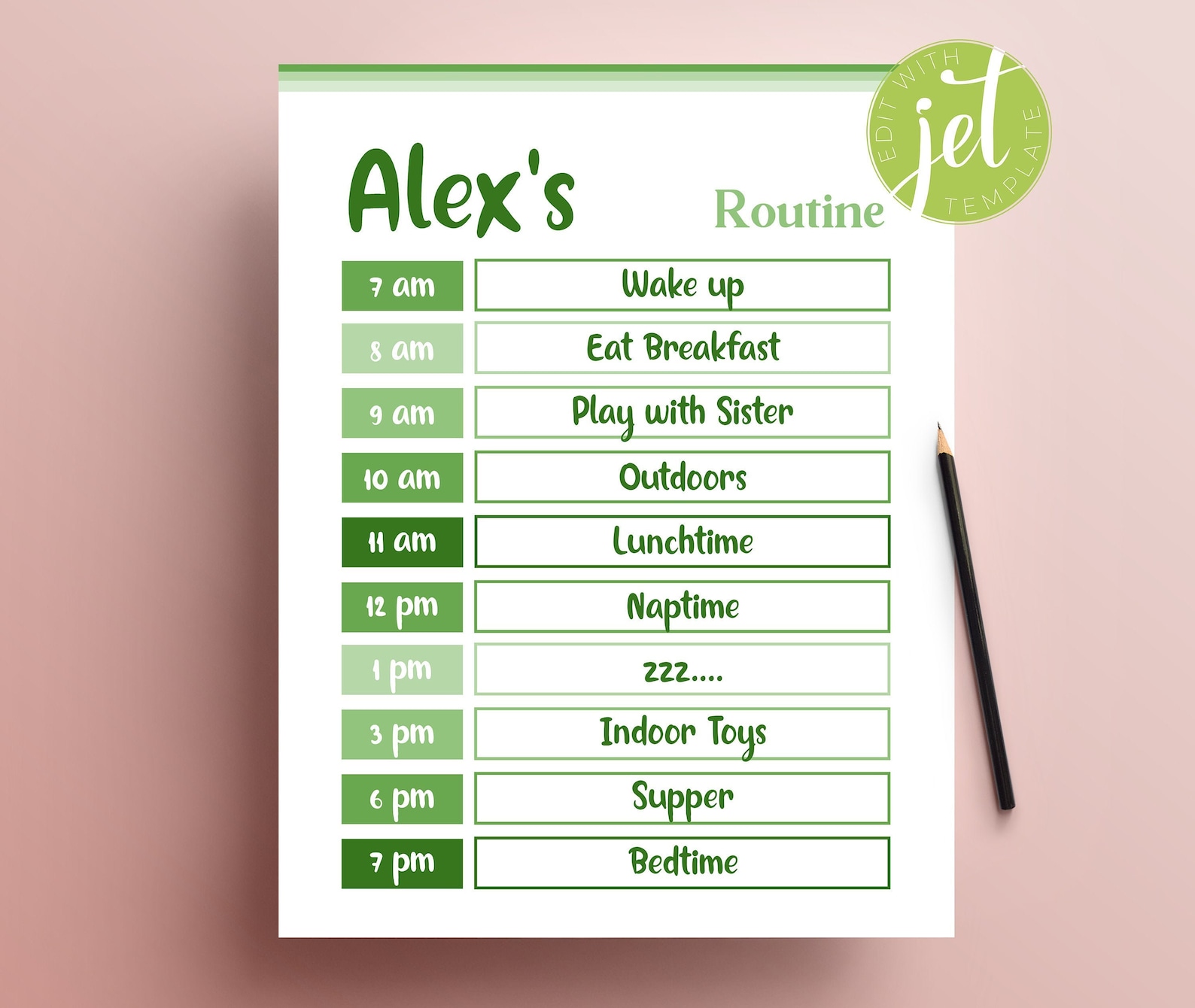 Hourly Daily Routine for Kids, Daily Wall Schedule for Family, Autistic ...