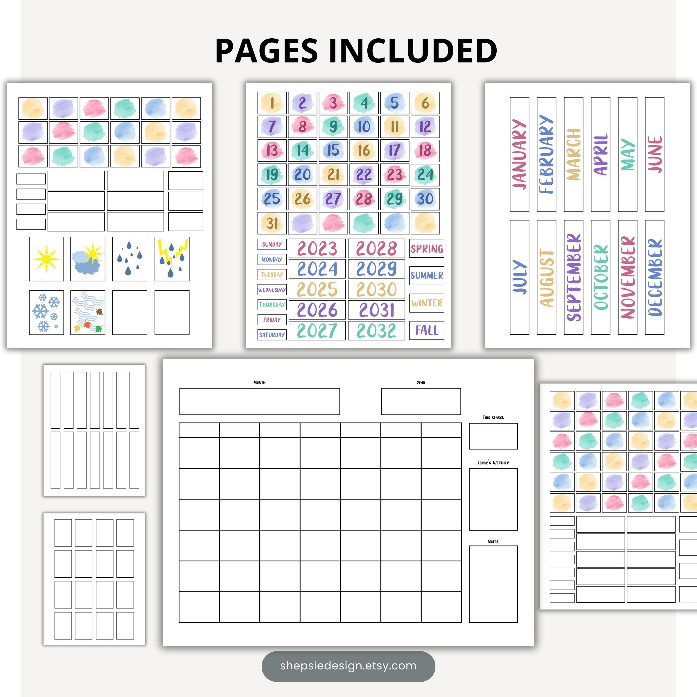 Preschool Monthly Calendar, Kindergarten Calendar Printable, Busy Book ...