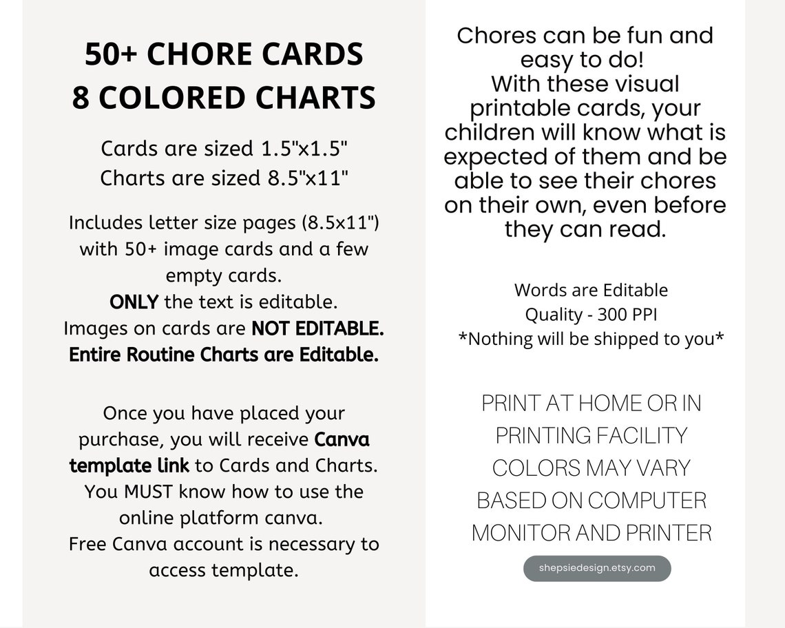 Editable Chore Cards for Toddler, Daily Routine Cards With Pictures ...