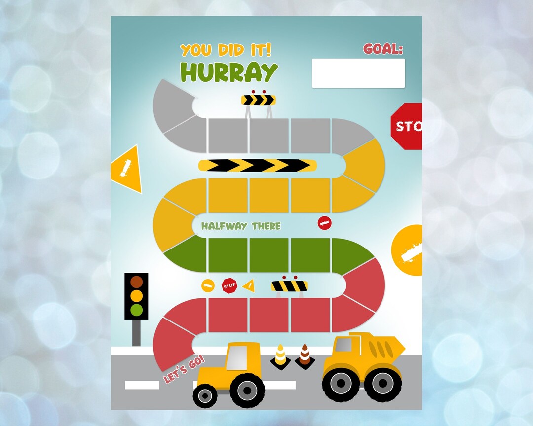 Truck Sticker Chart Printable Template for Boys, Construction Truck ...