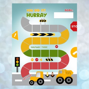 Truck Sticker Chart Printable Template for Boys, Construction Truck ...