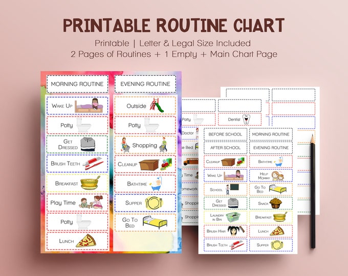 Daily Schedule for Daycare, Toddler Visual Schedule Routine, Kids ...