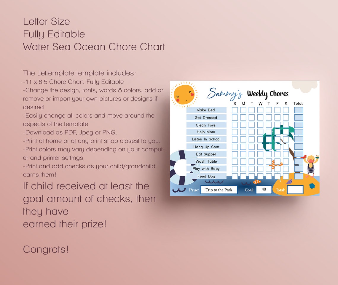 Editable Sticker Chart for Toddler, Reward Chart for Boys, Daily ...