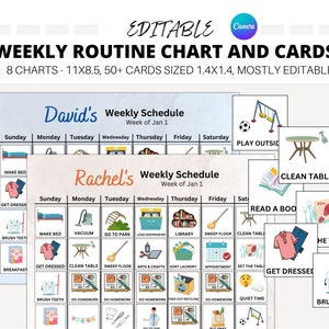 Visual Schedule, Weekly Routine Chart, Bedtime Chart, Morning Routine ...