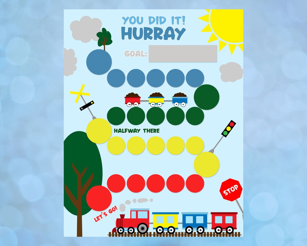 Train Reward Chart for Kids, Chore Chart for Toddler, Family Chore ...