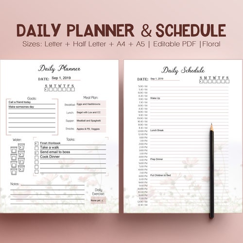 Editable Kids Daily Planner Kids Schedule Printable Schedule | Etsy