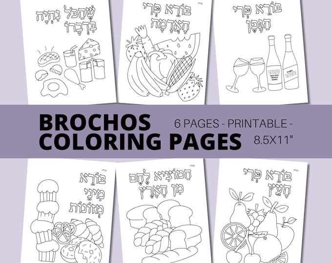 Printable Brachot Poster for Kids, Colorful Bracha Chart, Jewish Food ...