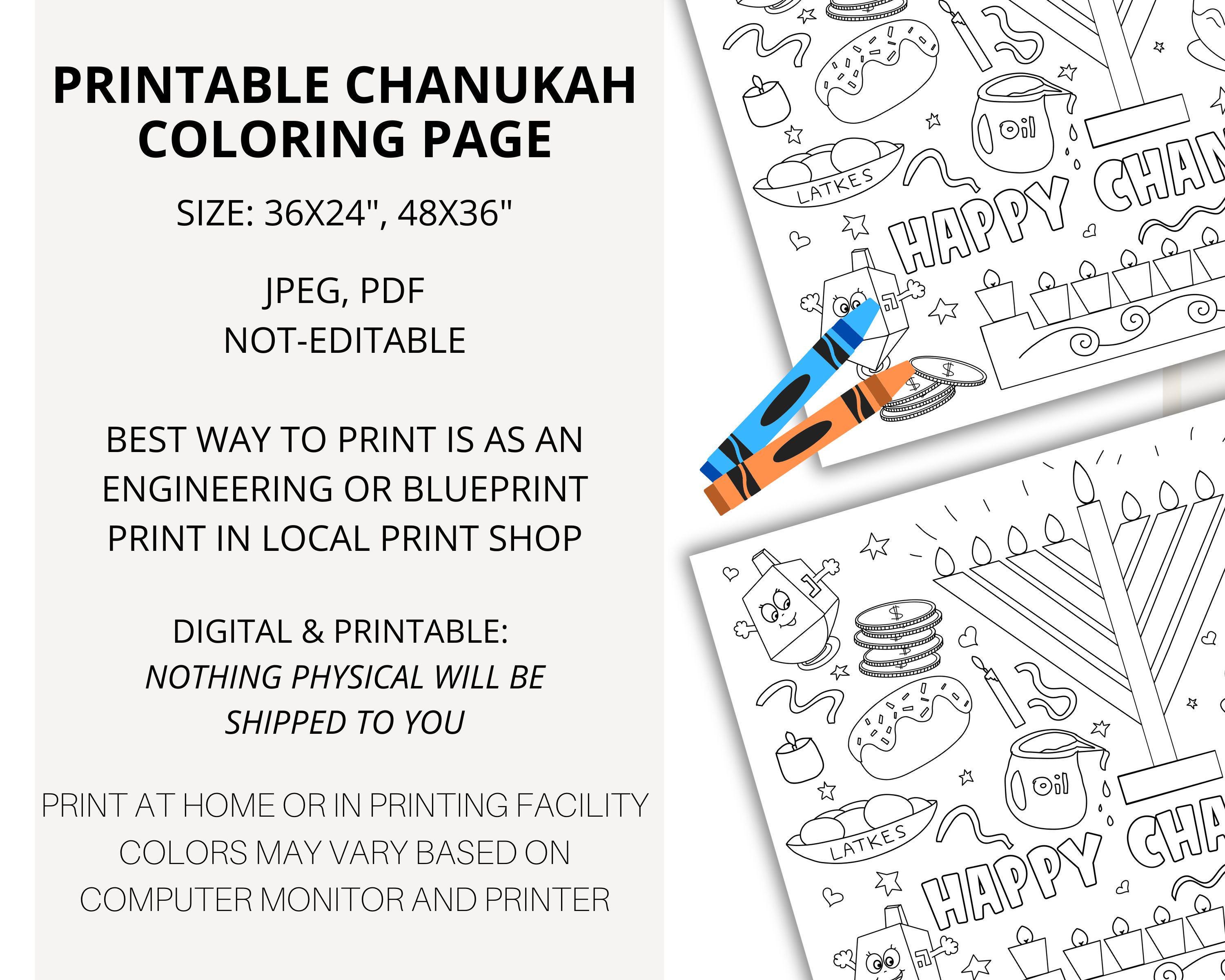Printable Chanukah Coloring Sheet, Chanukah Activities, Hannukah ...