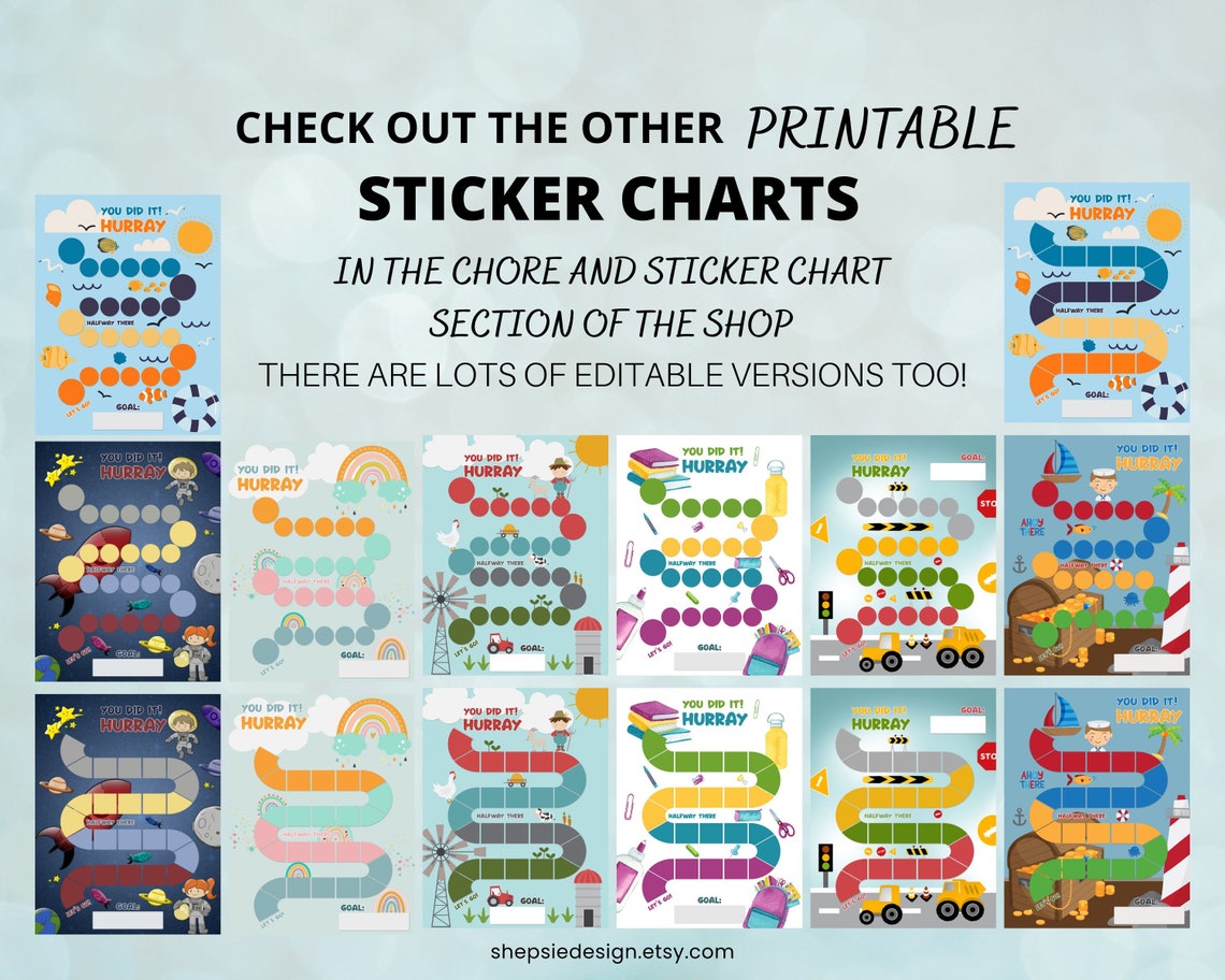 Rainbow Sticker Chart for Girls, Reward Chart for Kids, Chore Chart for ...