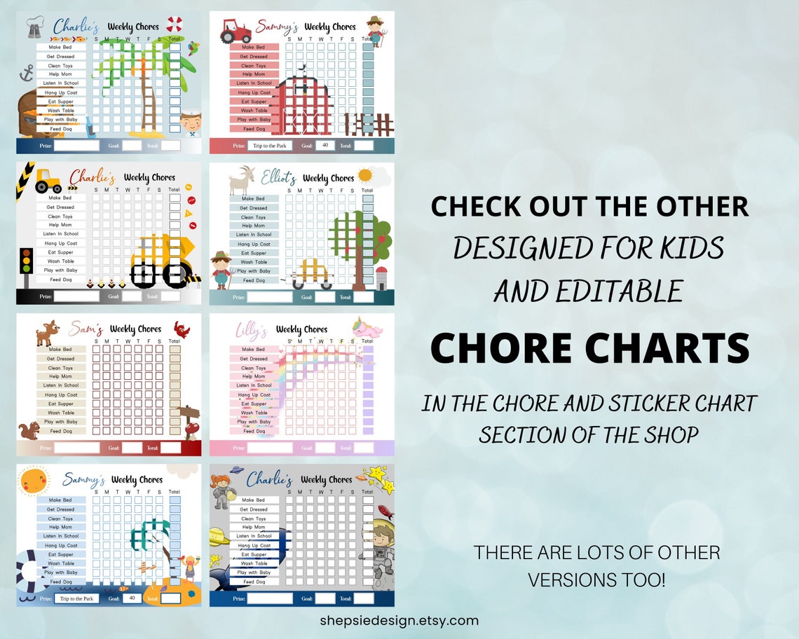 Editable Construction Reward Chart, Printable Chore Chart for Boys ...