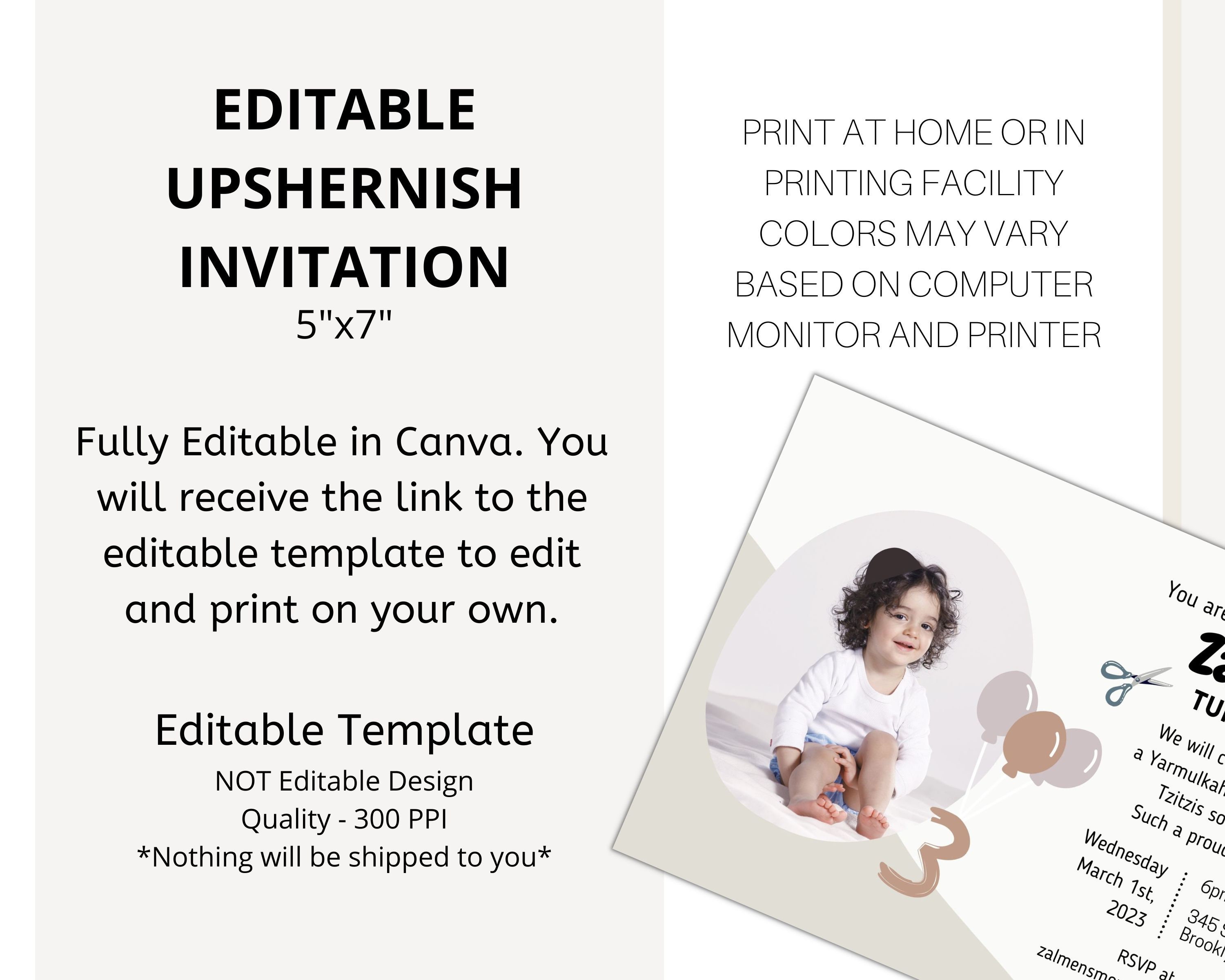 Upsherin Invitation, 3rd Birthday Invitation, First Haircut, 5x7 ...