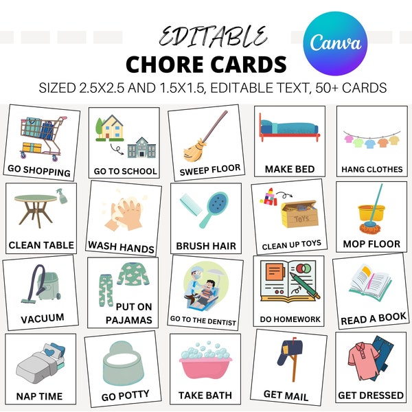 Chore Cards - Etsy