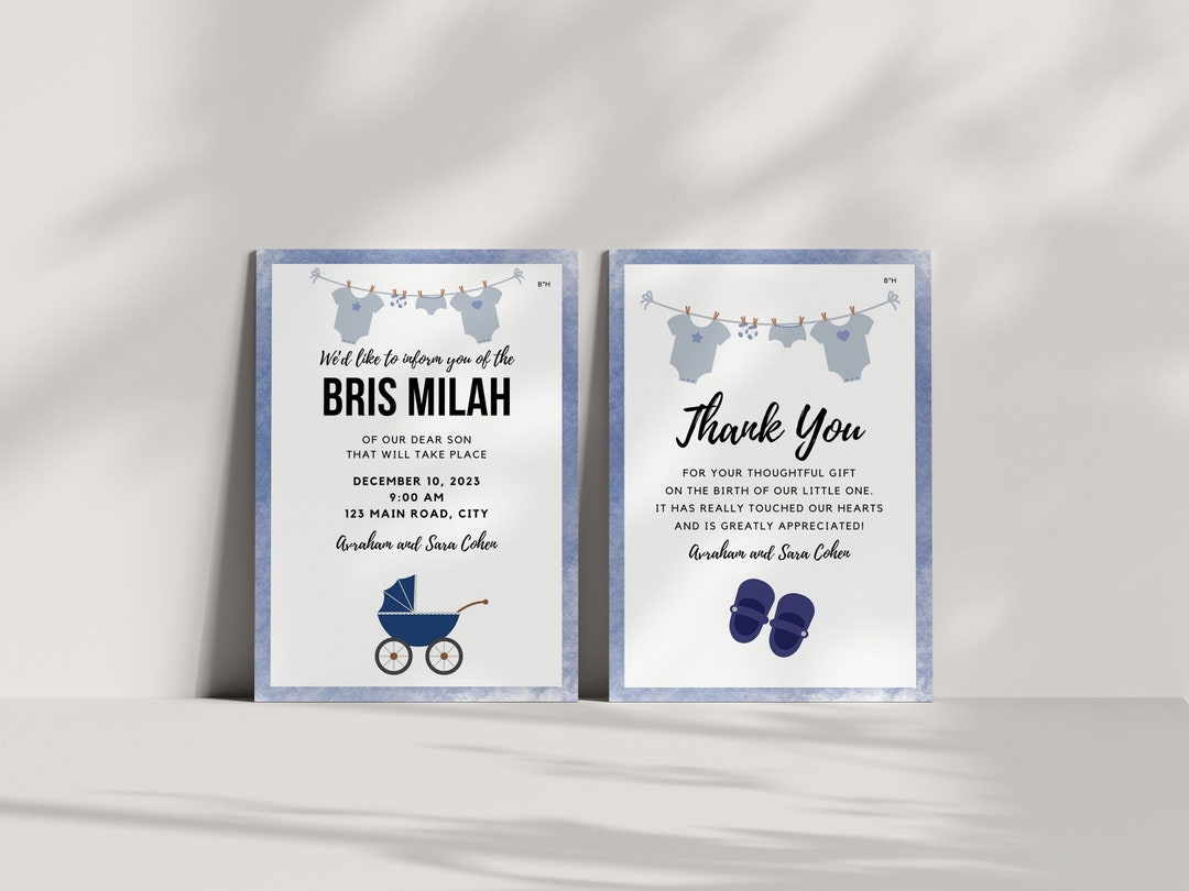 Brit Milah Invitation, CANVA TEMPLATE, Circumcision, Upshernish Invite ...