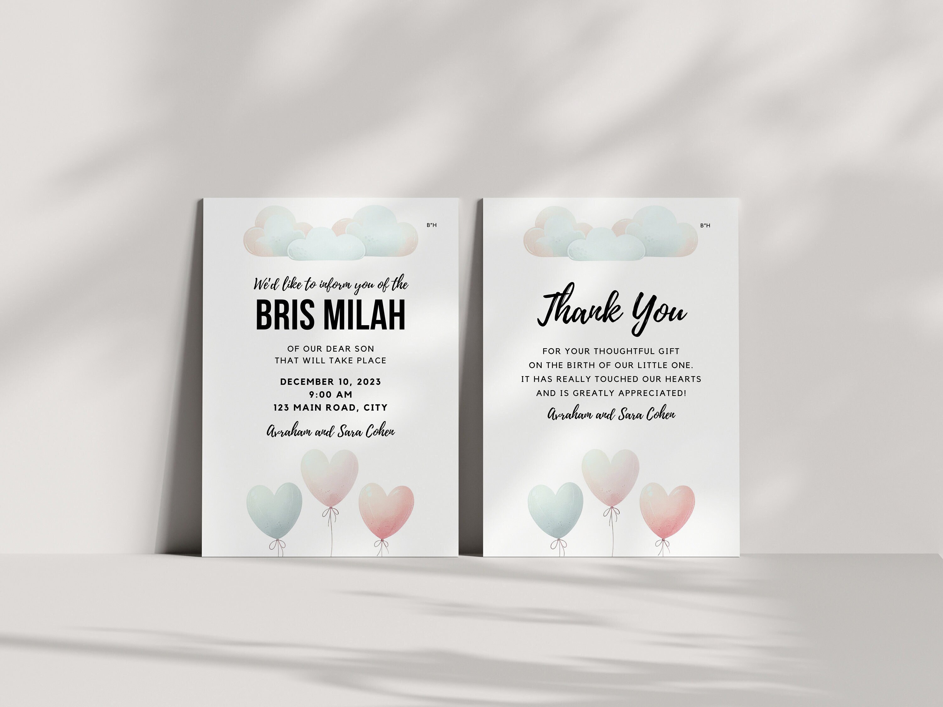 Brit Milah Invitation, CANVA TEMPLATE, Circumcision, Upshernish Invite ...