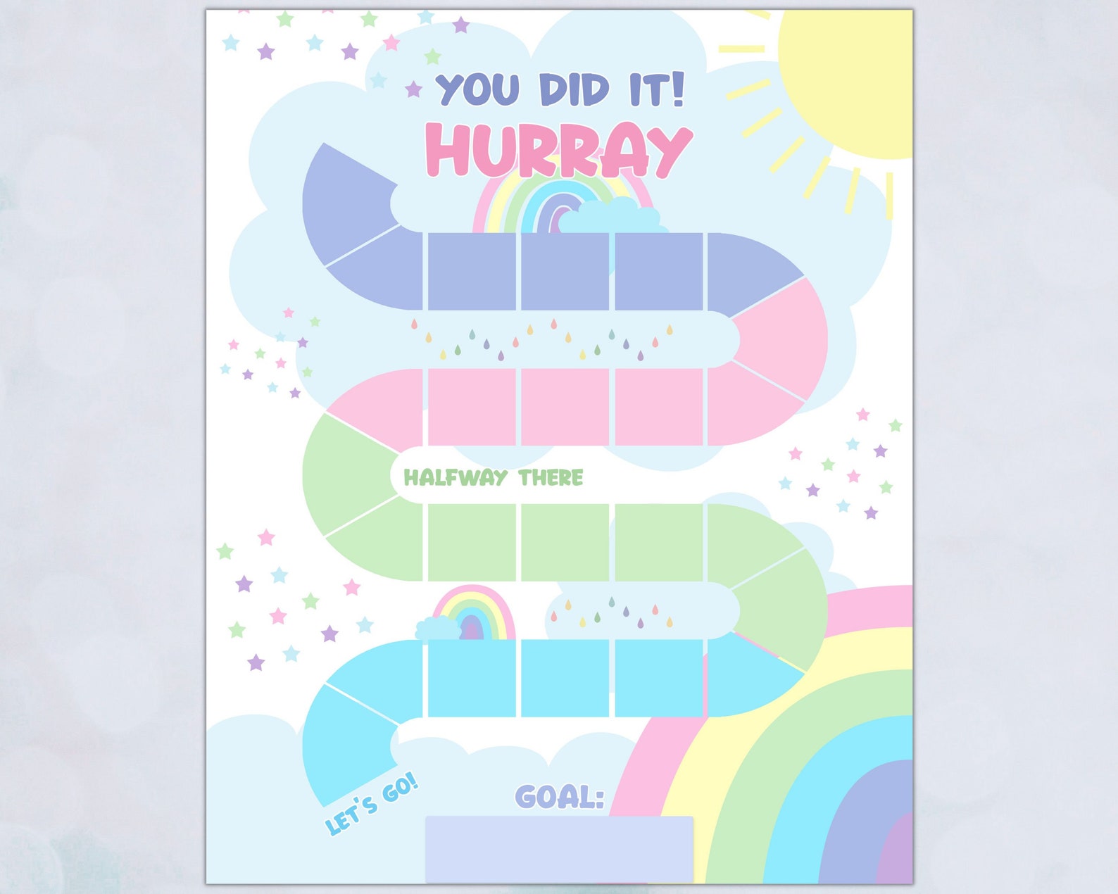 Rainbow Sticker Chart for Toddler Girl Reward Chart for - Etsy