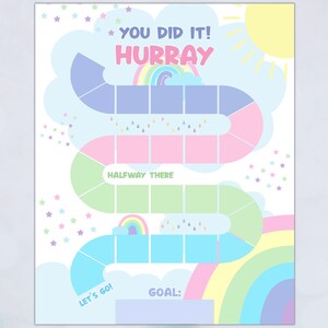 Rainbow Sticker Chart for Toddler Girl Reward Chart for - Etsy
