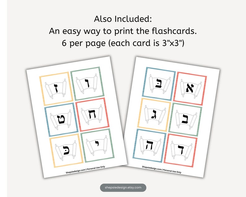 Alef Bet Flash Cards: Hebrew Alphabet & Nekudot Vowels, Matching Game ...
