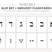 Alef Bet Flash Cards Printable, Hebrew Alphabet, Jewish Cards, Aleph ...