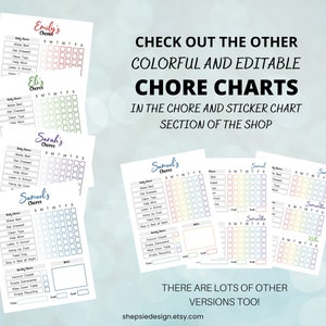 Editable Cleaning Schedule for Family, Chore Chart for Multiple Kids ...