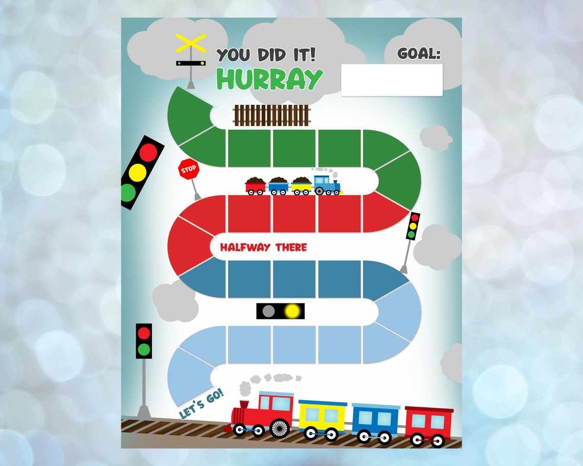 Train Sticker Chart, Potty Training Chart, Printable Template, Chore ...