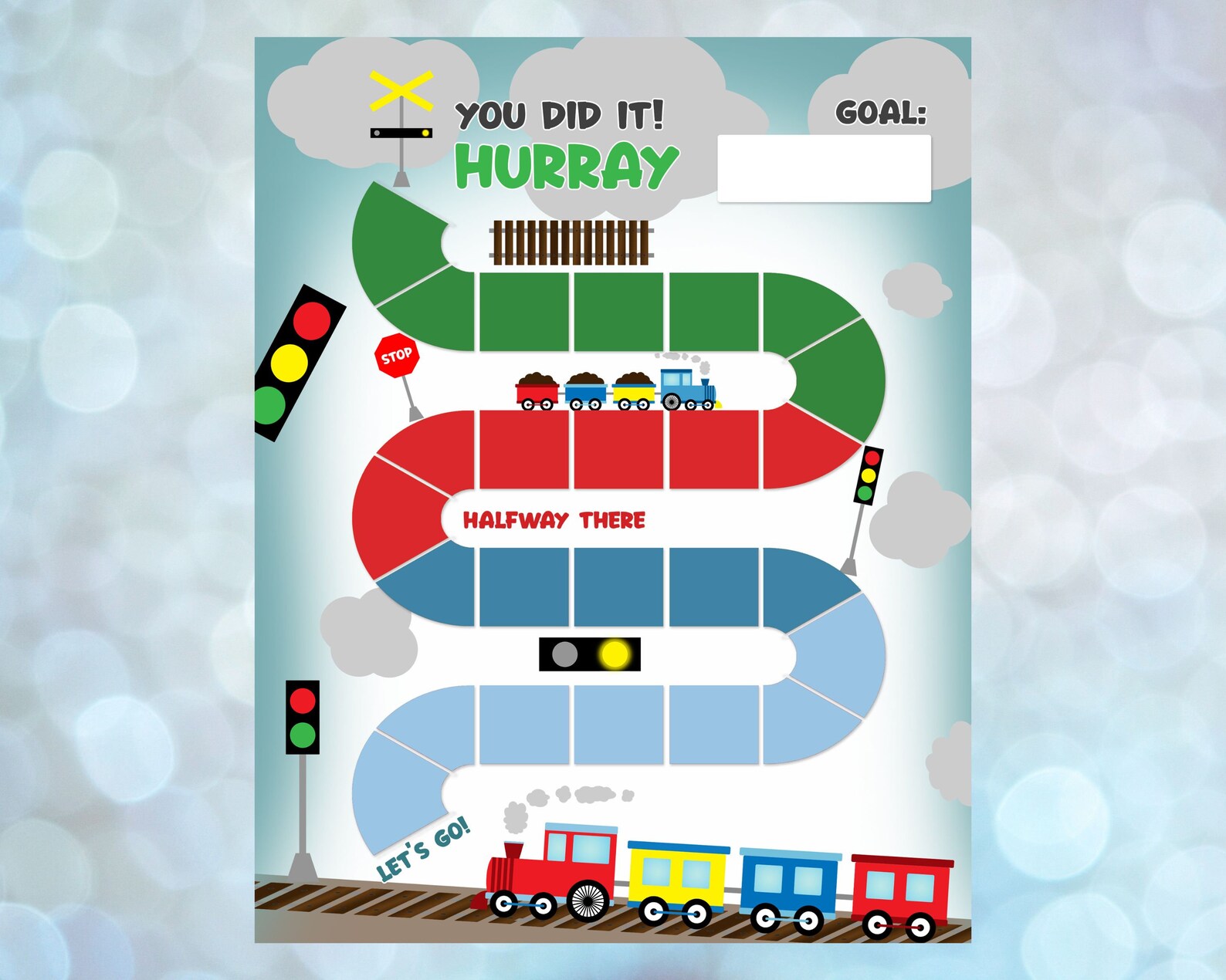 Train Sticker Chart, Potty Training Chart, Printable Template, Chore ...