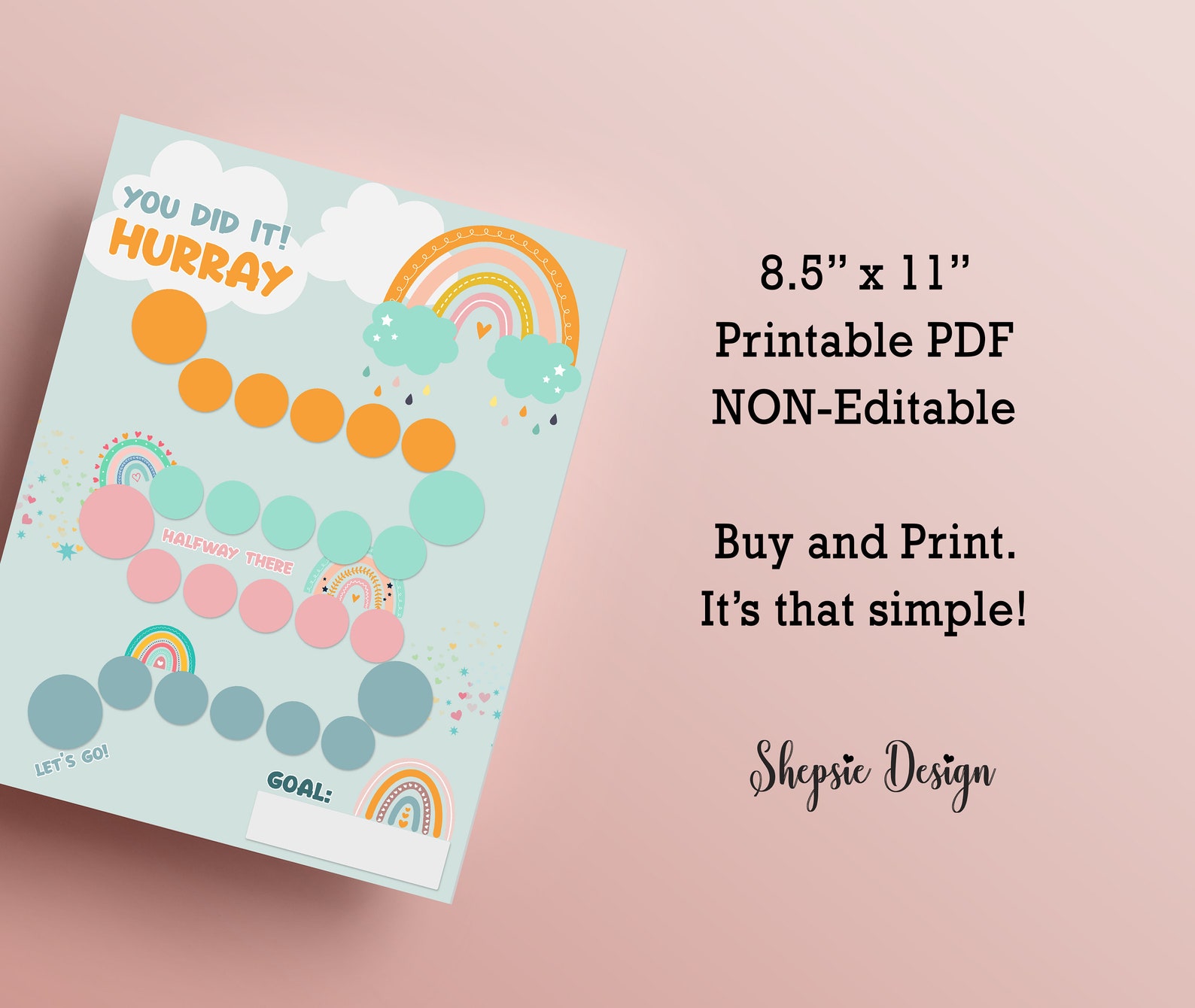 Rainbow Sticker Chart for Girls, Reward Chart for Kids, Chore Chart for ...