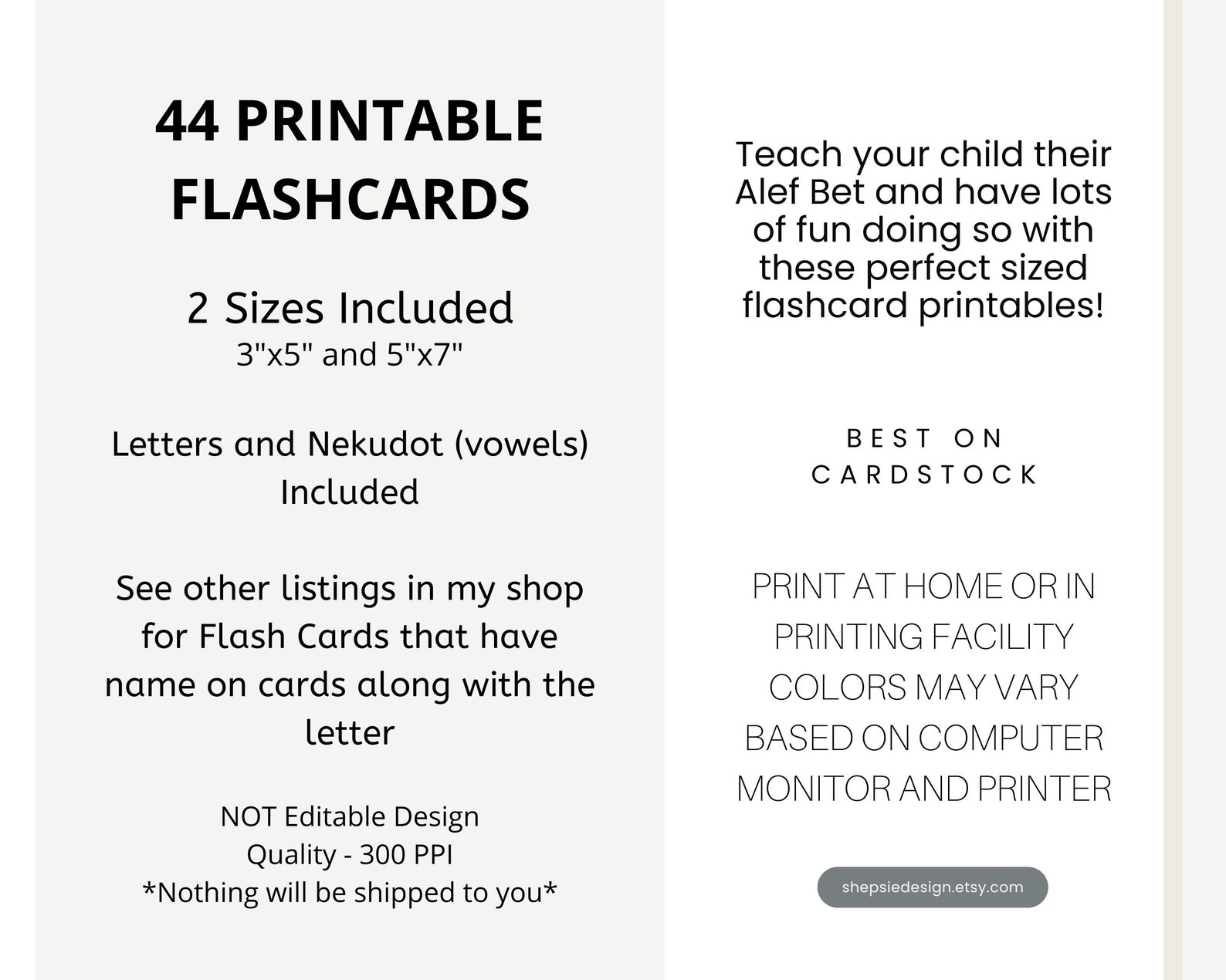 Alef Bet Flash Cards Printable, Hebrew Alphabet, Jewish Cards, Aleph ...