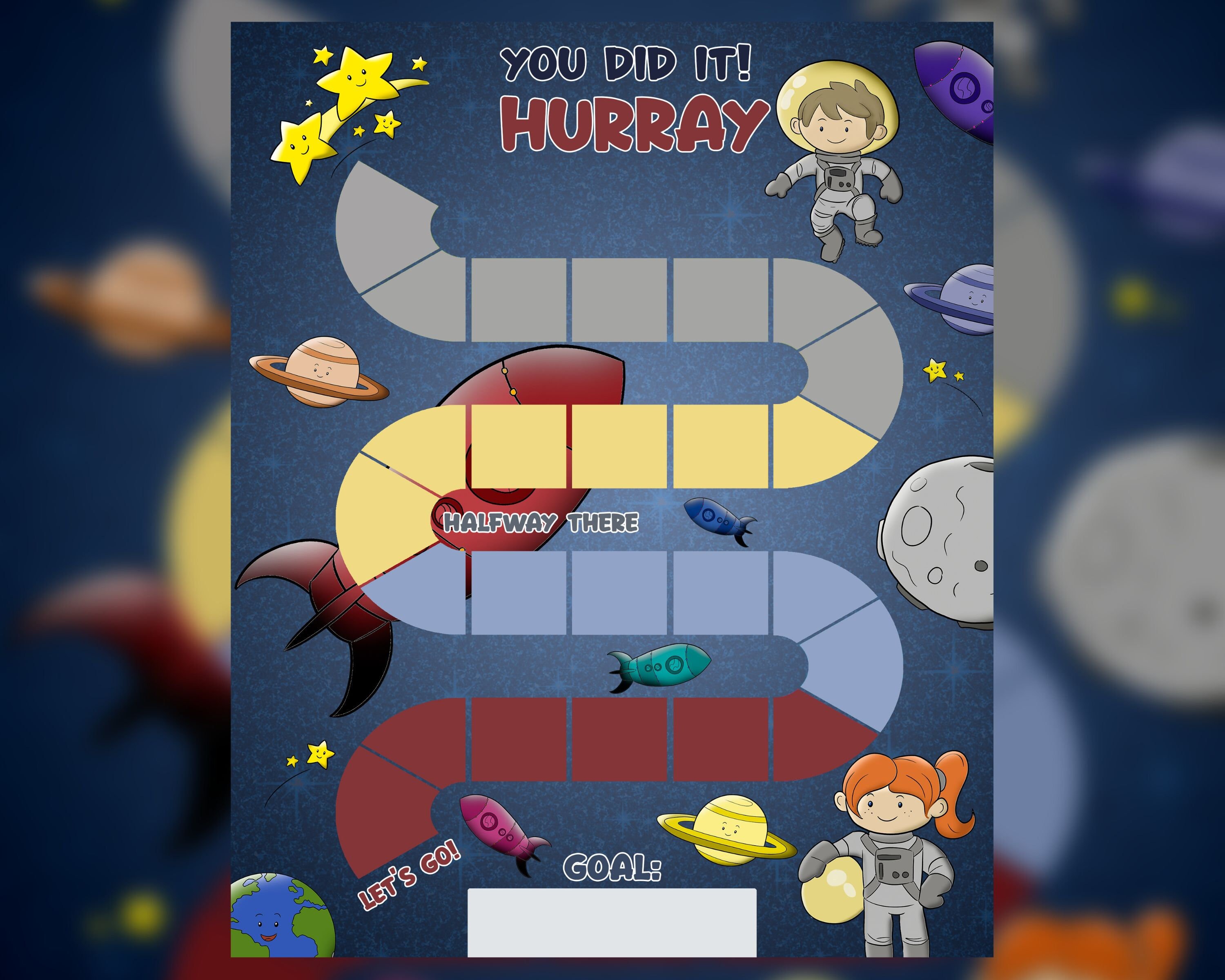 Space Reward Chart, Potty Training Chart, Outer Space, Printable Chore ...