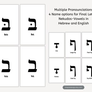 Alef Bet Flash Cards Printable, Hebrew Alphabet, Jewish Cards, Aleph ...