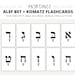 Hebrew Alphabet Flashcards, Alef Bet, Hebrew Letters Printable, Judaica ...