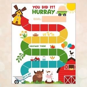 Farm Reward Chart, Printable Sticker Chart for Kids, Potty Training ...
