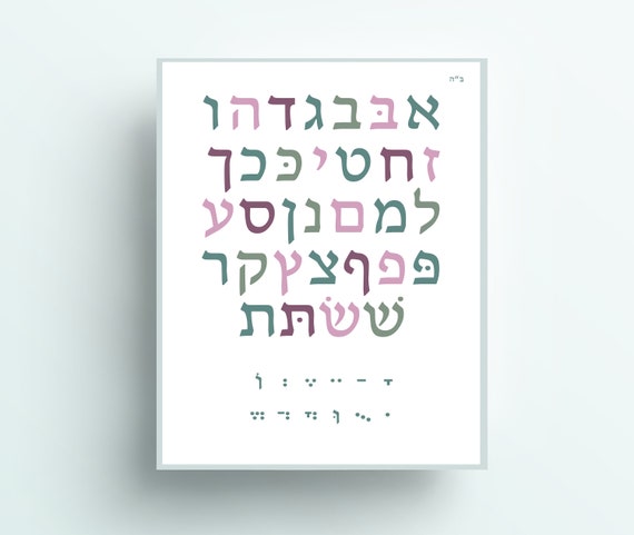 Aleph Bet Chart Printable Alef Beis Art Hebrew Alphabet - Etsy UK